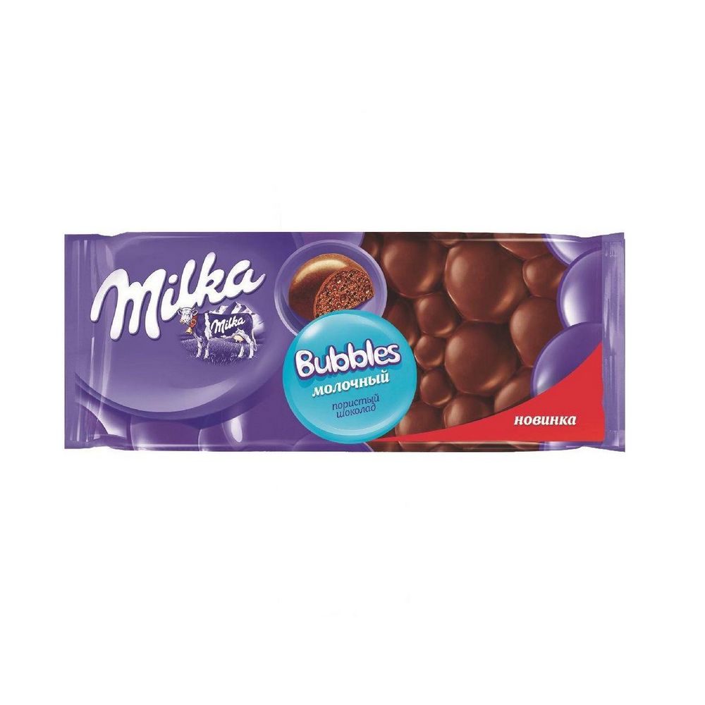 Купить шоколад milka bubbles молочный пористый 72г с доставкой на дом в ...