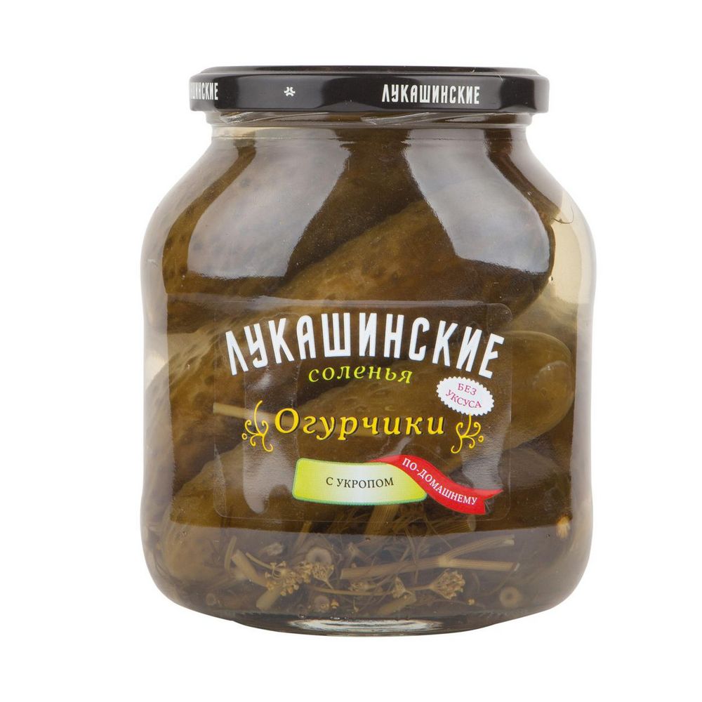Купить огурчики соленые лукашинские по-домашнему с укропом 670г с ...