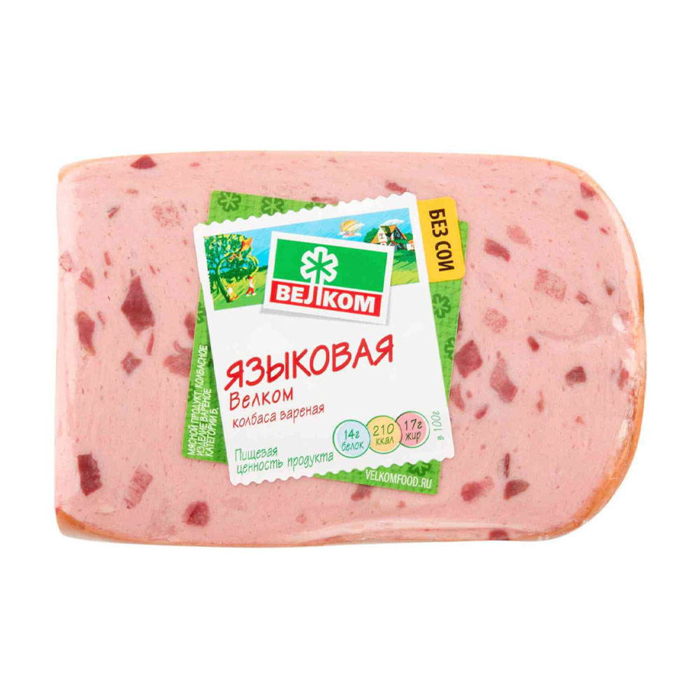 Купить колбаса вареная велком языковая 500г с доставкой на дом в ...