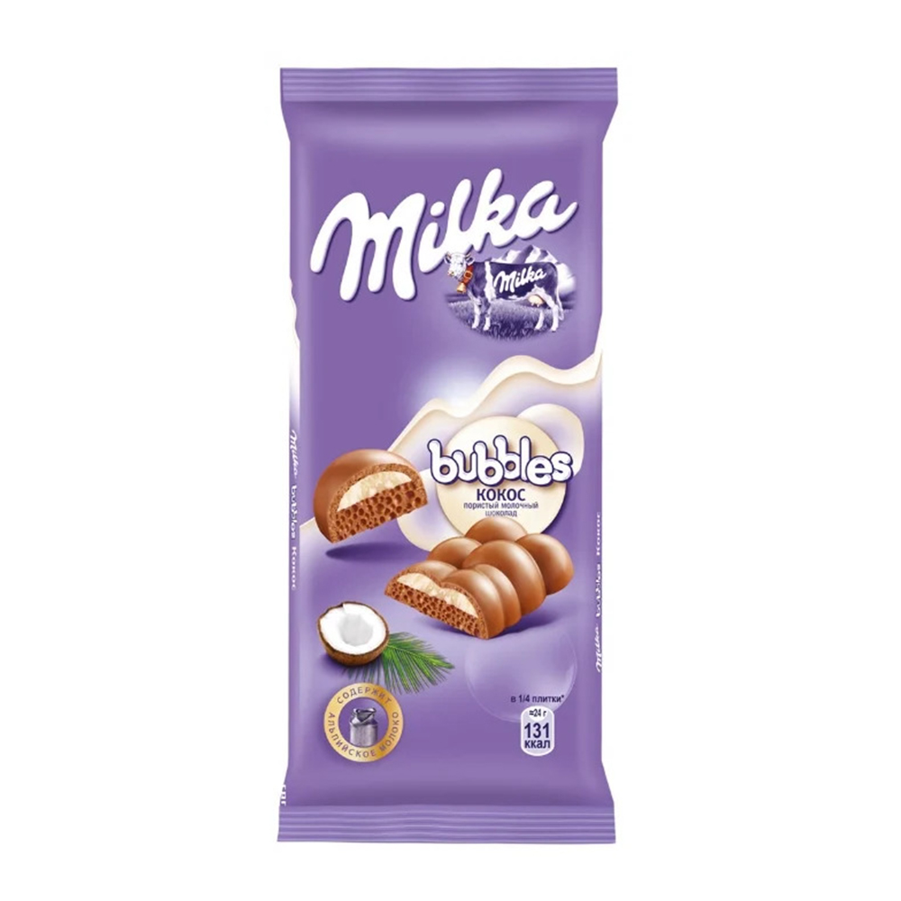 Купить шоколад milka bubbles молочный пористый кокос 87г с доставкой на ...