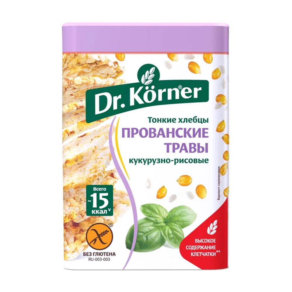 Купить хлебцы dr.korner тонкие кукурузно-рисовые 100г с доставкой на ...