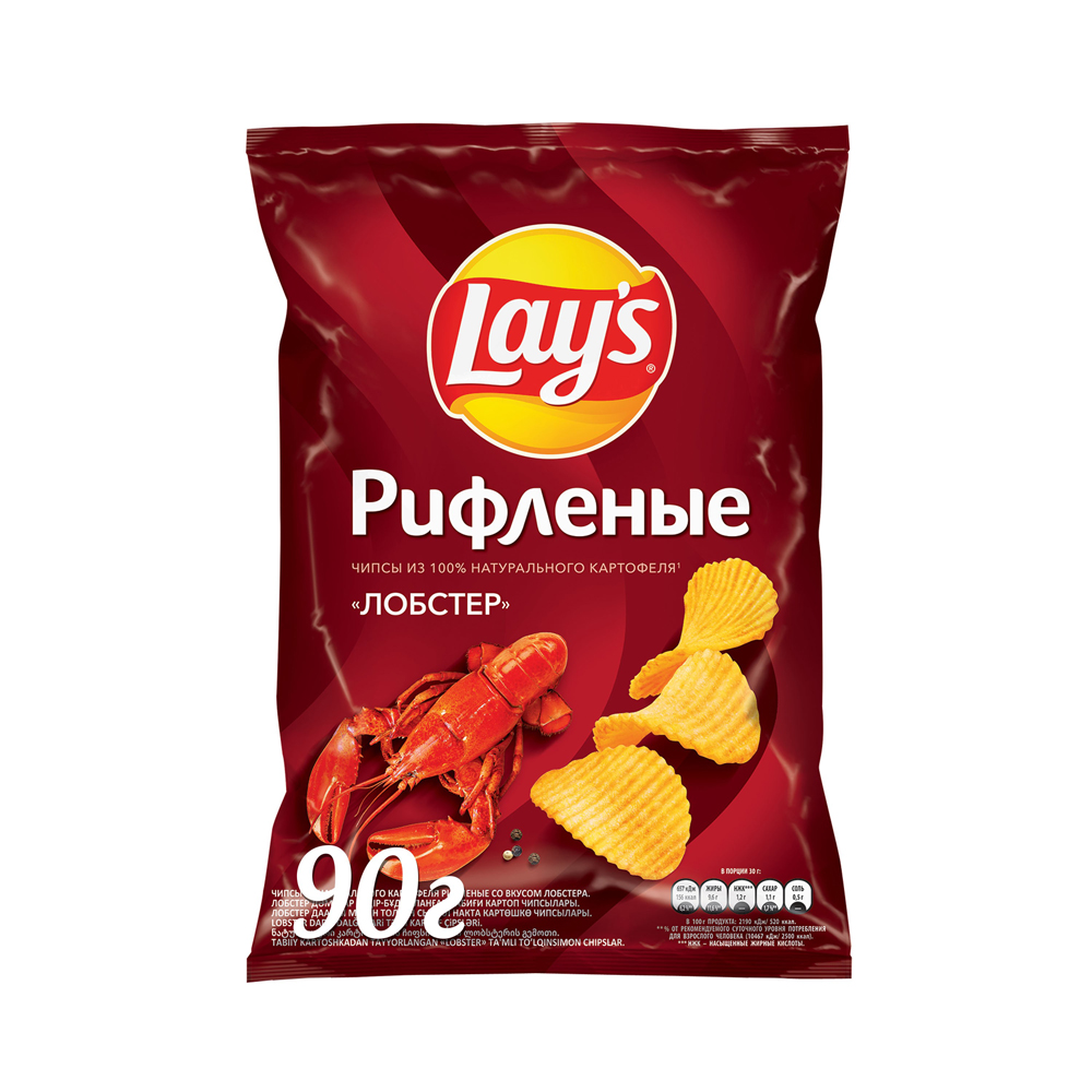 Купить чипсы lays рифленые лобстер 80г с доставкой на дом в магазине SPAR