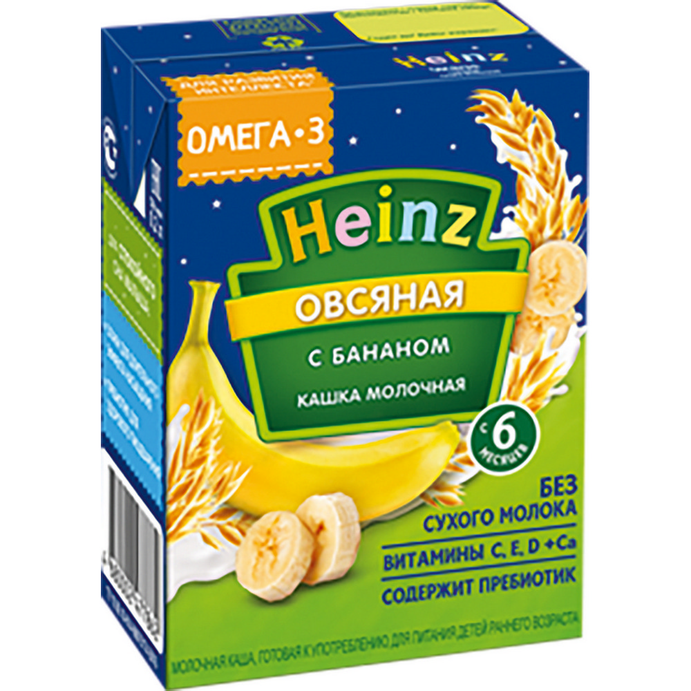 Купить каша heinz овсяная жидкая банан 200мл с доставкой на дом в ...