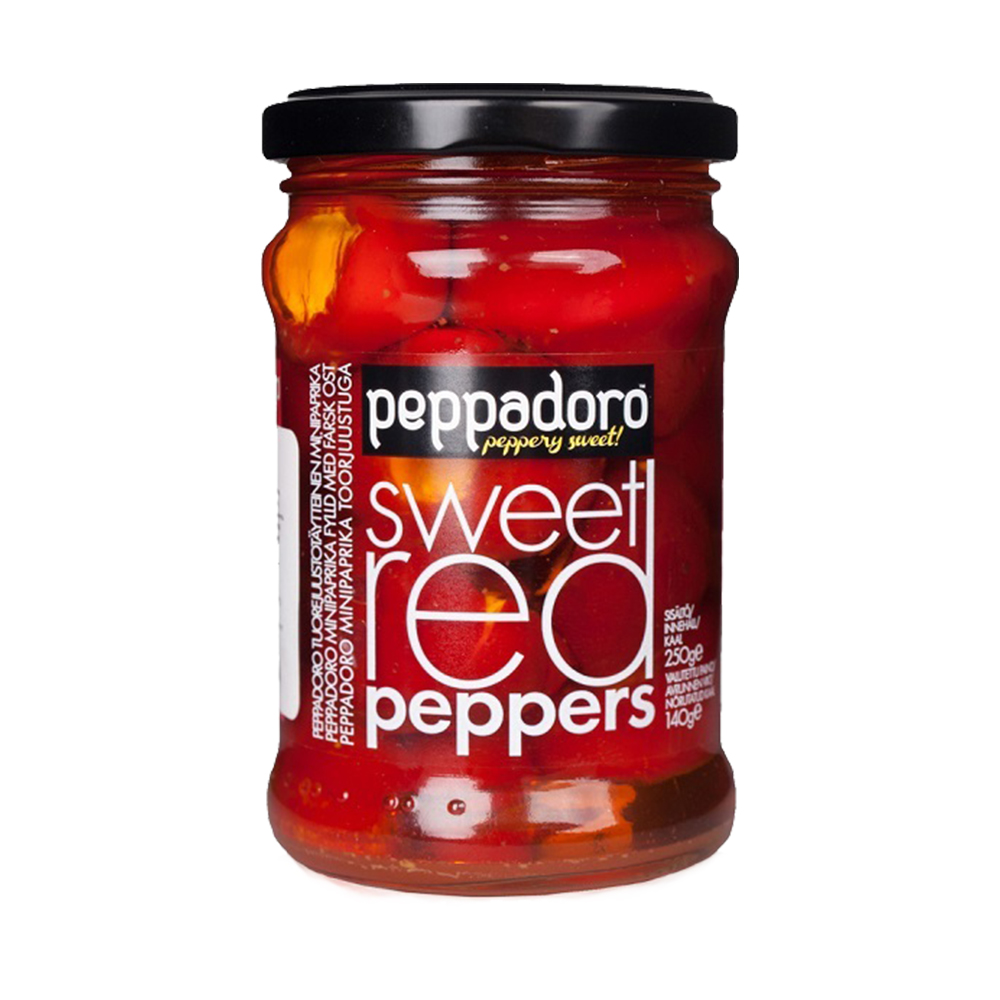 Купить перец peppadoro красный сладкий фаршированный сыром 250г с ...