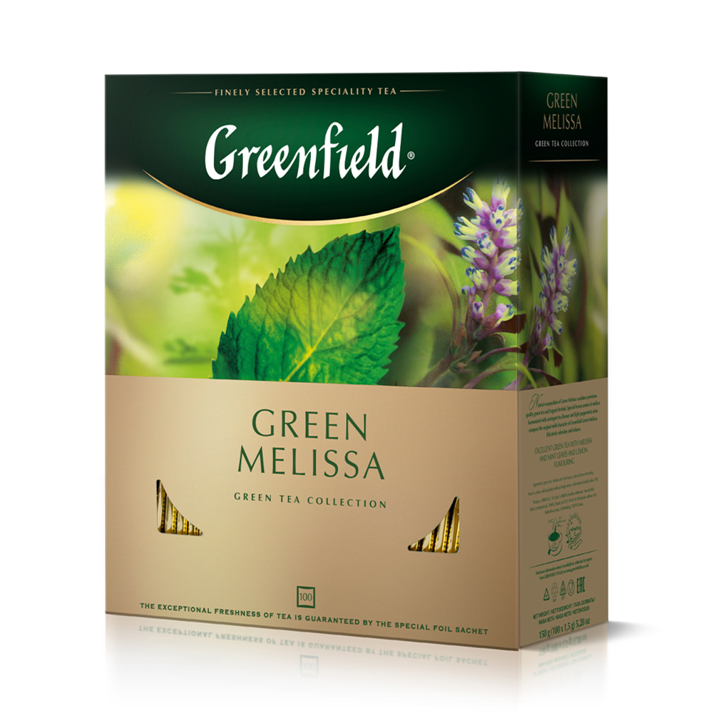 Купить чай зеленый greenfield melissa 100 пакетиков с доставкой на дом ...