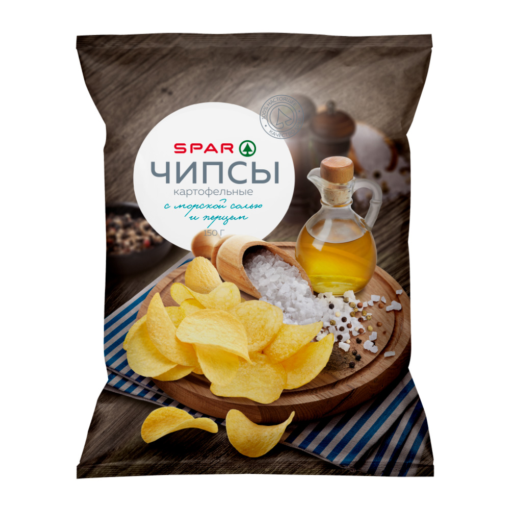Купить чипсы картофельные spar морская соль и перец 150г с доставкой на ...