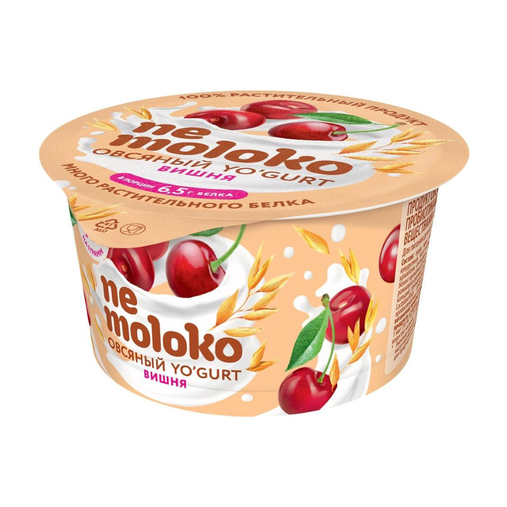 Купить йогурт овсяный nemoloko с вишней 130г с доставкой на дом в ...