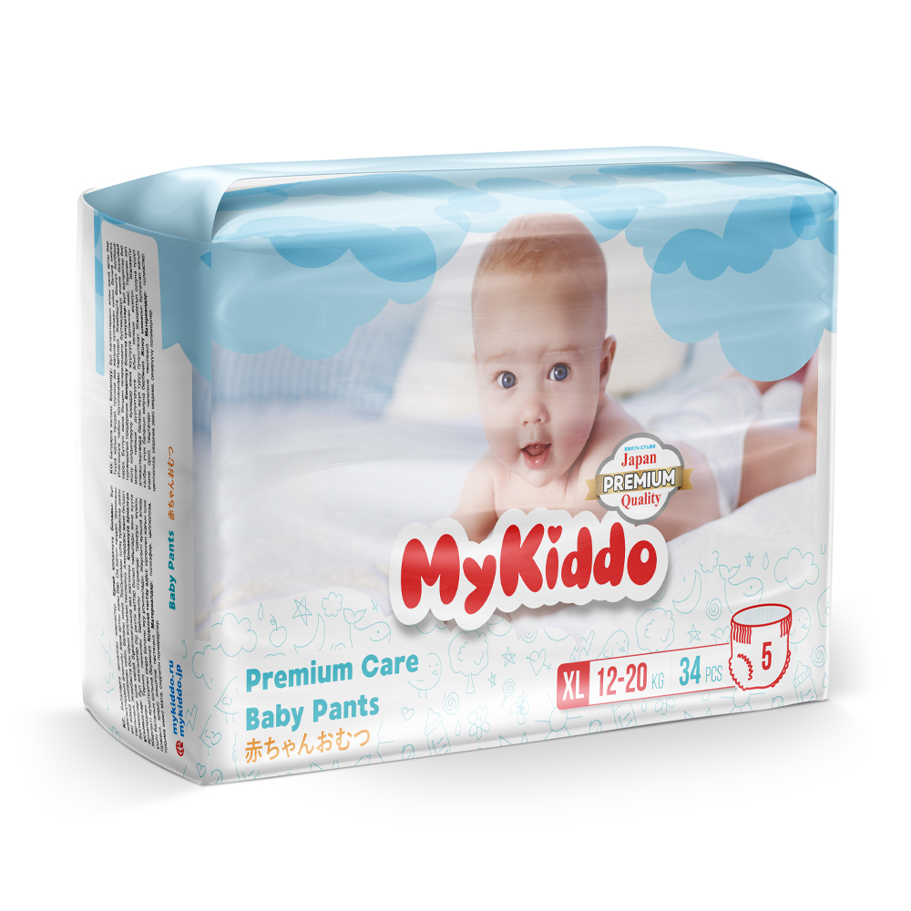 Купить подгузники-трусики mykiddo premium xl 12-20кг 34шт с доставкой ...