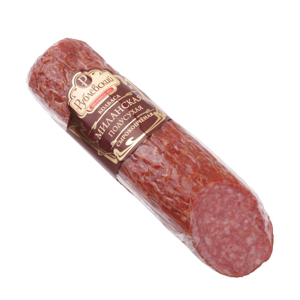 Купить колбаса сырокопченая рублевский миланская полусухая 270г с ...