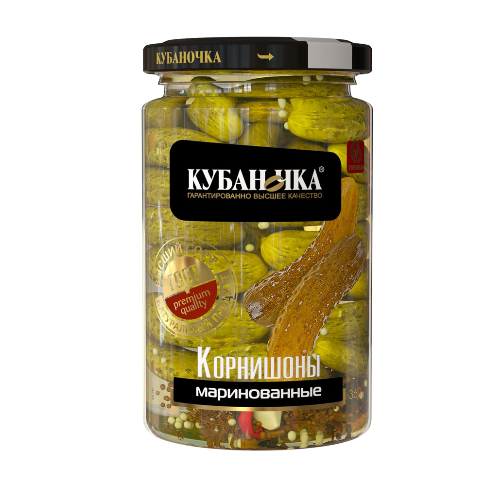 Купить корнишоны кубаночка маринованные 360г с доставкой на дом в ...