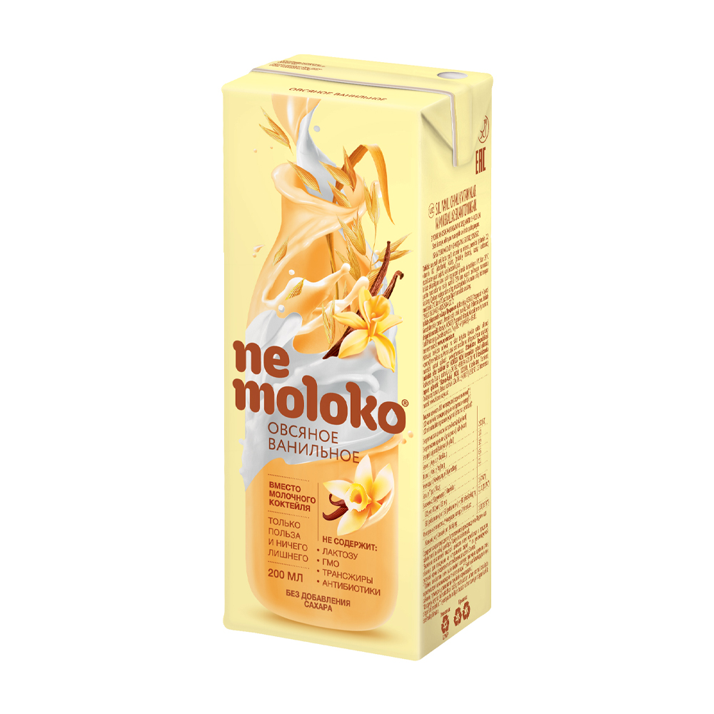Купить напиток овсяный nemoloko ванильный 200мл с доставкой на дом в ...