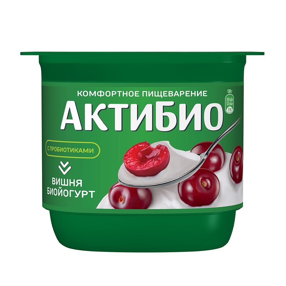 Купить биойогурт актибио вишня 2,9% 130г с доставкой на дом в магазине SPAR