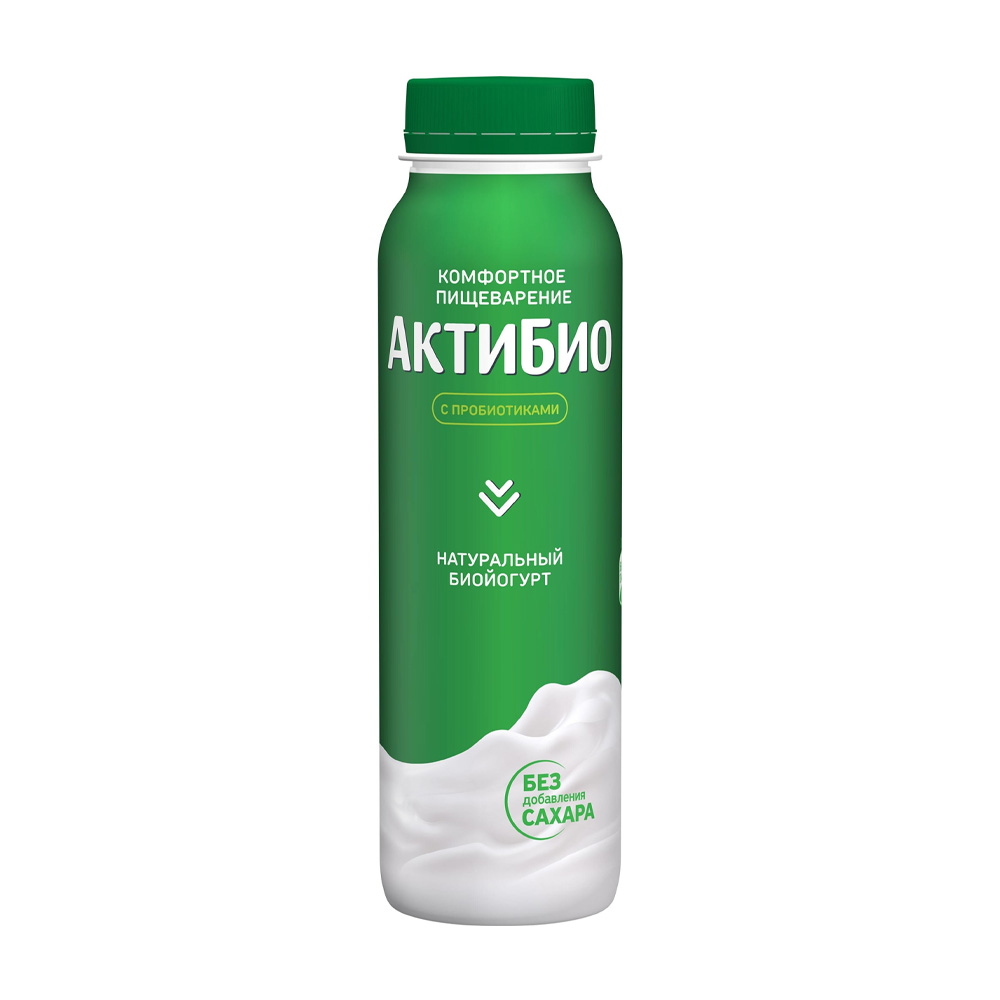 Купить биойогурт питьевой актибио натуральный 1,8% 260г с доставкой на ...