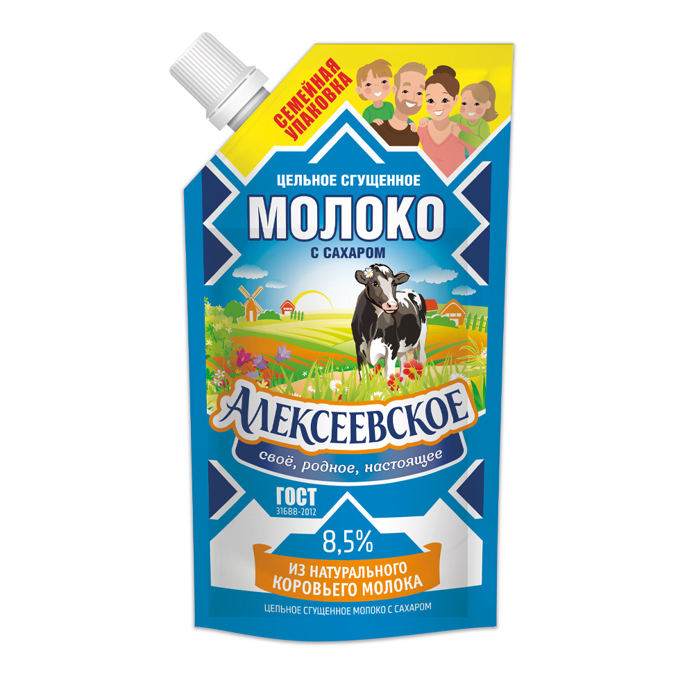 Купить молоко сгущенное алексеевское 8,5% 650г дой-пак с доставкой на ...