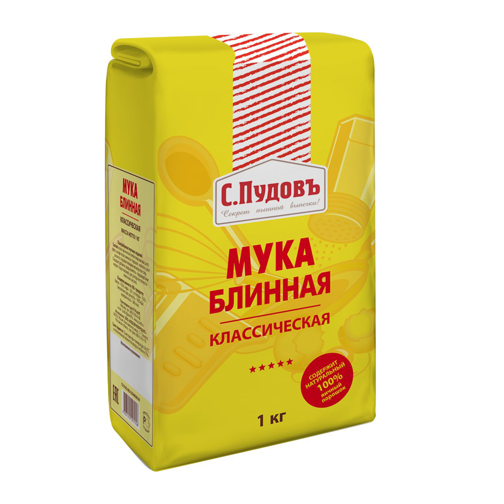 Купить мука блинная с.пудовъ классическая 1кг с доставкой на дом в ...