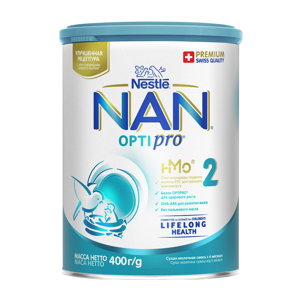 Купить смесь nan 2 optipro с 6 месяцев 400г с доставкой на дом в ...