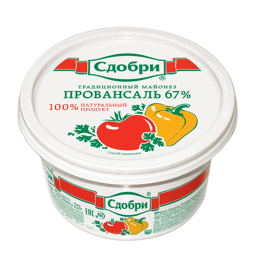 Купить майонез сдобри провансаль 67% 230г пвх с доставкой на дом в ...