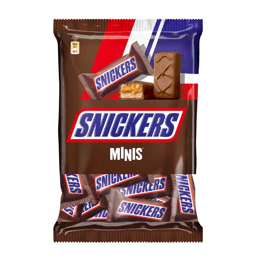 Купить шоколадный батончик snickers минис 180г с доставкой на дом в ...