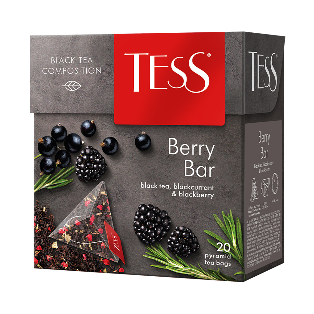 Купить чай черный tess berry bar 20 пирамидок с доставкой на дом в ...