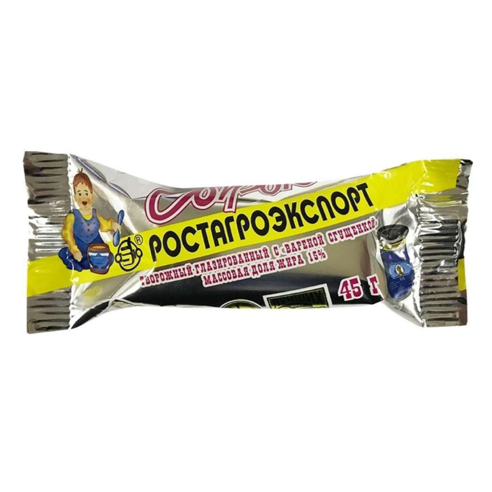 Купить сырок творожный ростагроэкспорт с вареной сгущенкой 15% 45г с ...