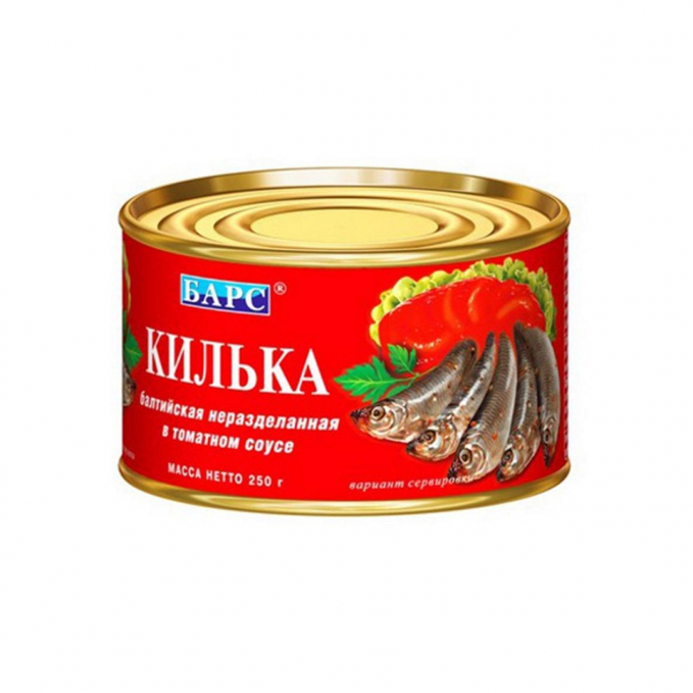 Купить килька барс балтийская в томатном соусе с ключом 250г ж/б с ...